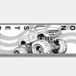 Printable Monster Truck Bookmarks | Set of Four Designs | Instant ...