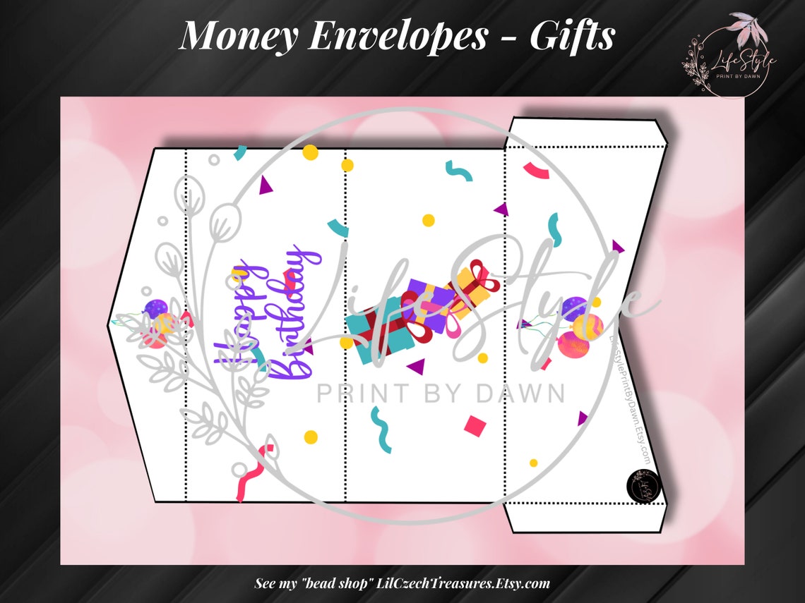 Happy Birthday Money Envelope Printable Birthday Card Greeting Card PDF ...