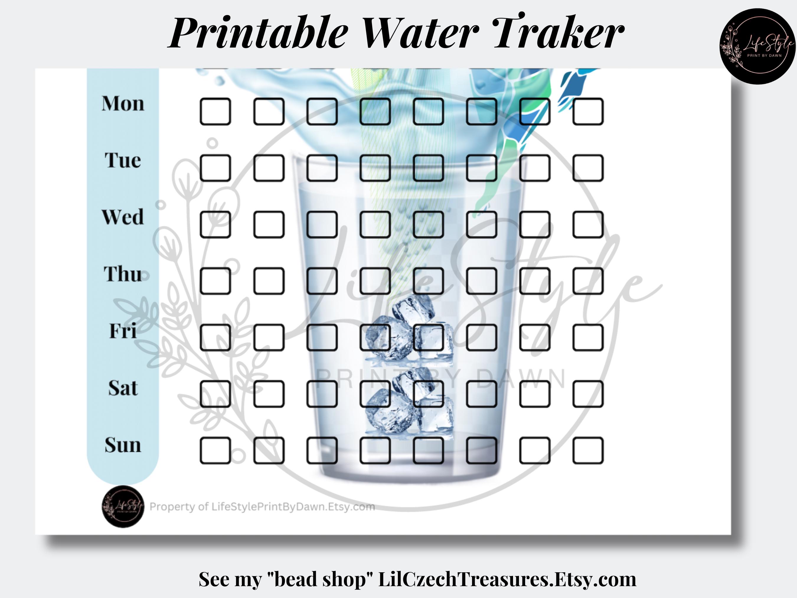 Daily Water Drinking Tracker | Downloadable Printable Water Tracking ...