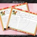 Rooster Design Downloadable Recipe Card Printable Recipe Card ...