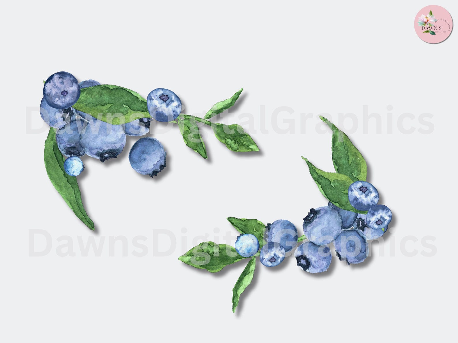 Blueberry Watercolor Design Downloadable Recipe Card | Printable Recipe ...