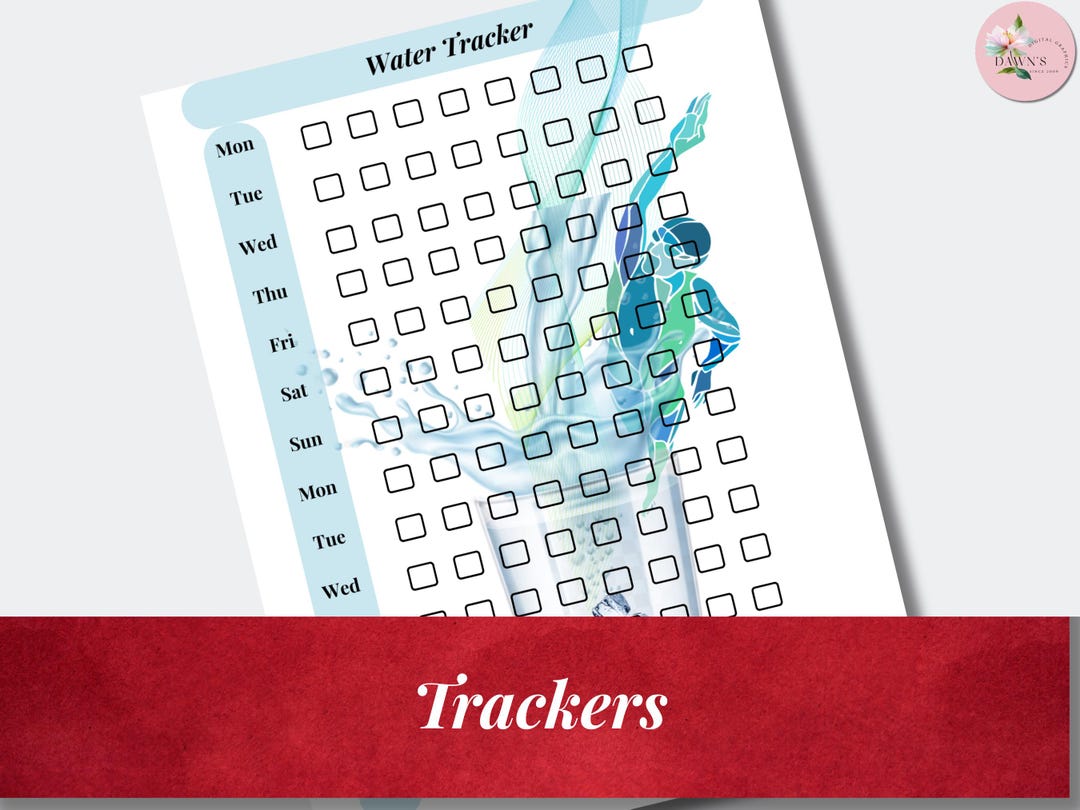 Daily Water Drinking Tracker | Downloadable Printable Water Tracking ...