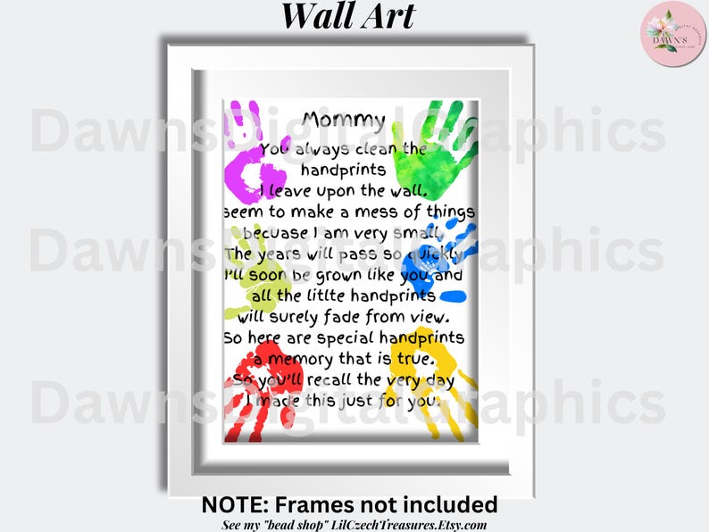 Adorable Mother's Day Art | Children's Poem Download | Handprints ...