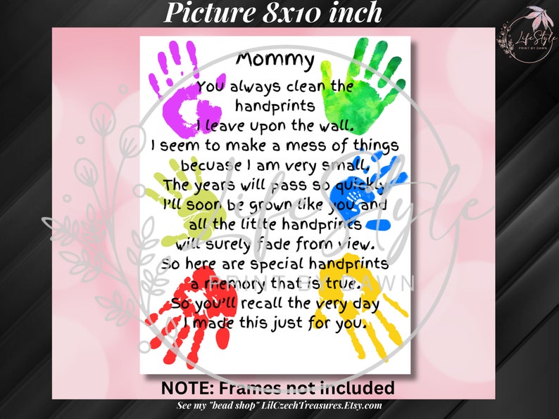 Adorable Mother's Day Art Children's Poem Download Handprints Picture ...