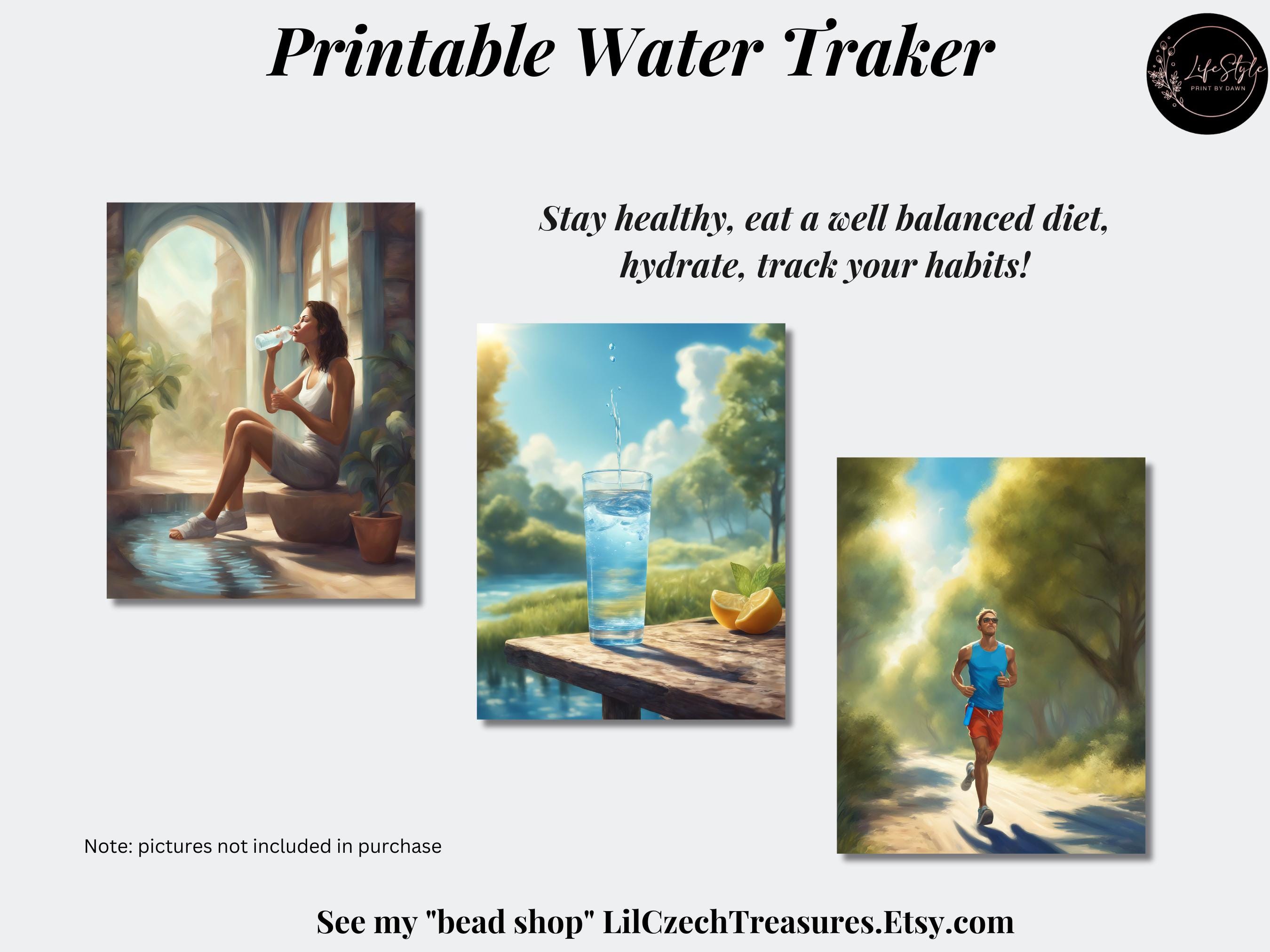 Daily Water Drinking Tracker | Downloadable Printable Water Tracking ...