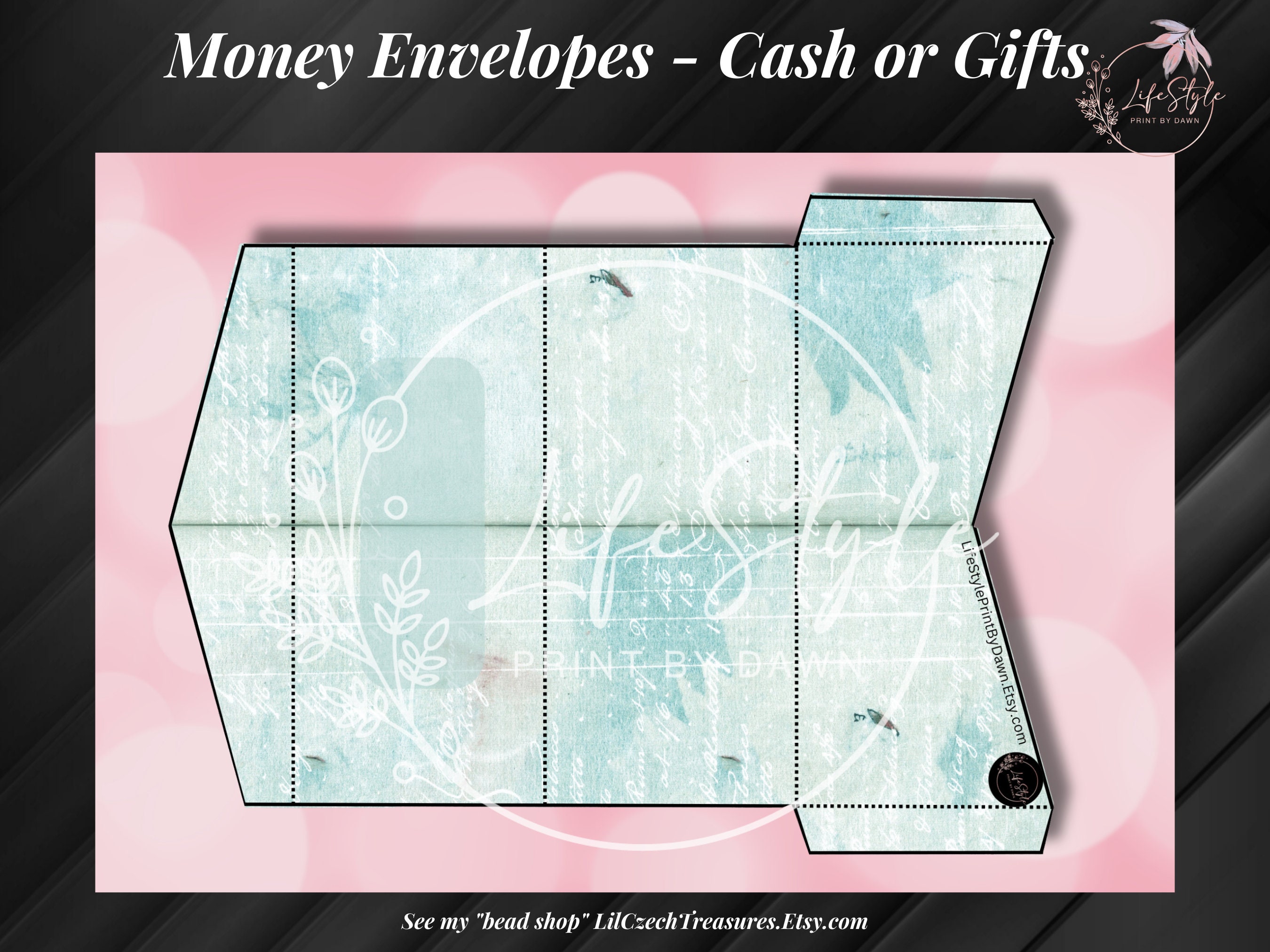 Print-at-home Money Envelope Template Gift Cash in Style PDF Download 8 ...