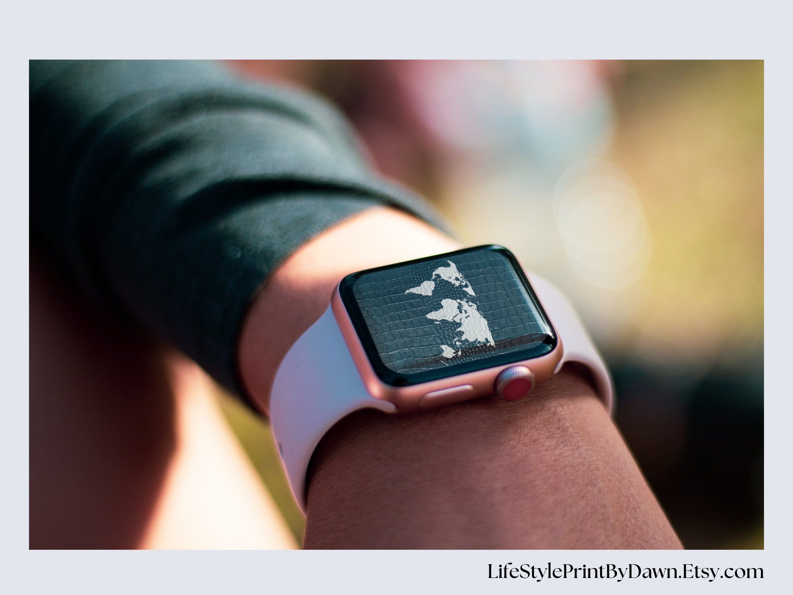 Gray Black Map Apple Watch Wallpaper | Instant Download | DIY World Map ...