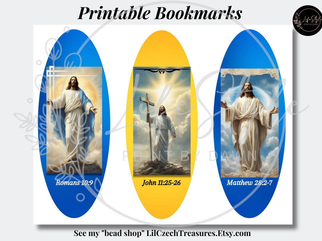 Jesus Resurrection Bookmarks | 6 Beautiful Design Bundle | Instant ...