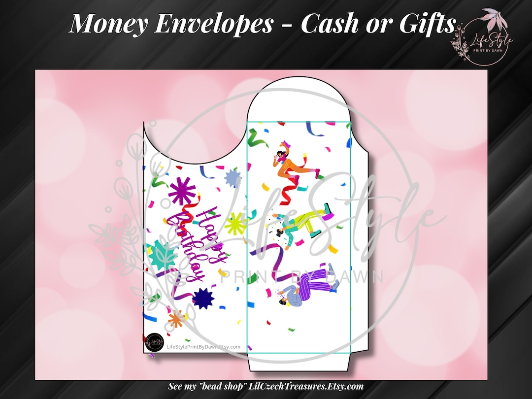 Happy Birthday Money Holder Printable Envelope PDF Download for Gifts 8 ...