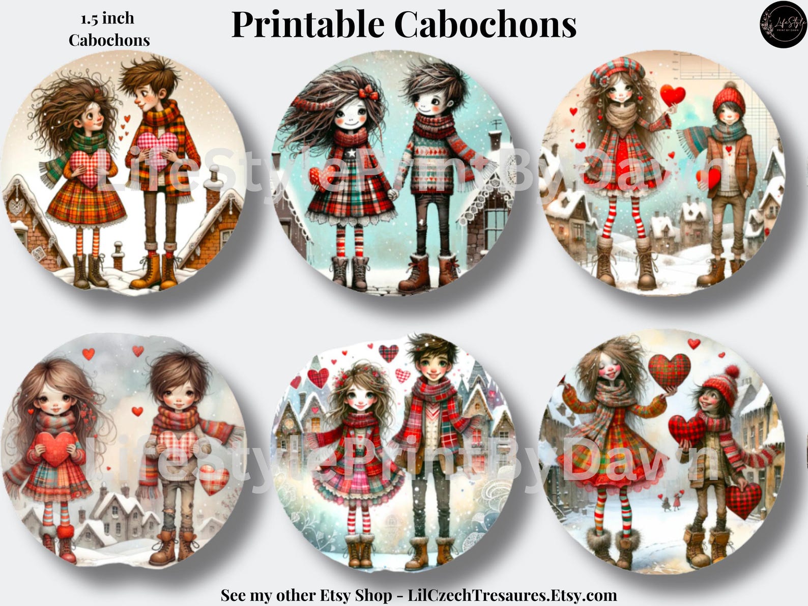 Valentine Cute Girls Boys Hearts Round Cabochon Images Downloadable ...