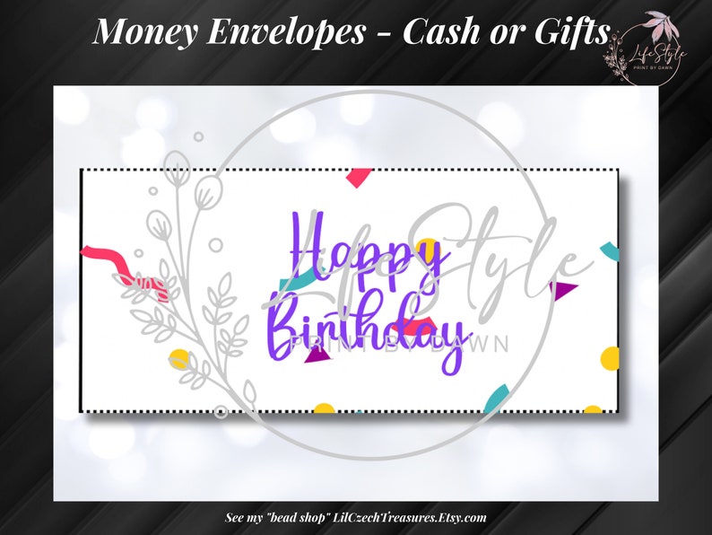 Happy Birthday Money Envelope Printable Birthday Card Greeting Card PDF ...