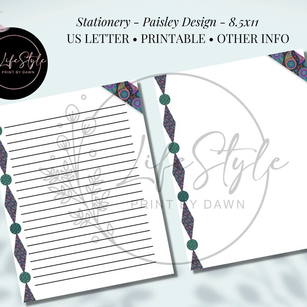 Paisley Note Cards - Etsy