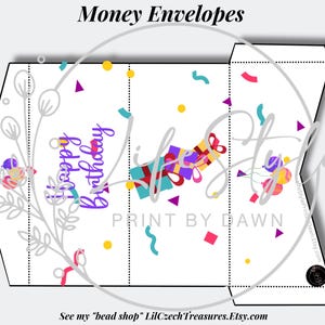 Happy Birthday Money Envelope Printable Birthday Card Greeting Card PDF ...