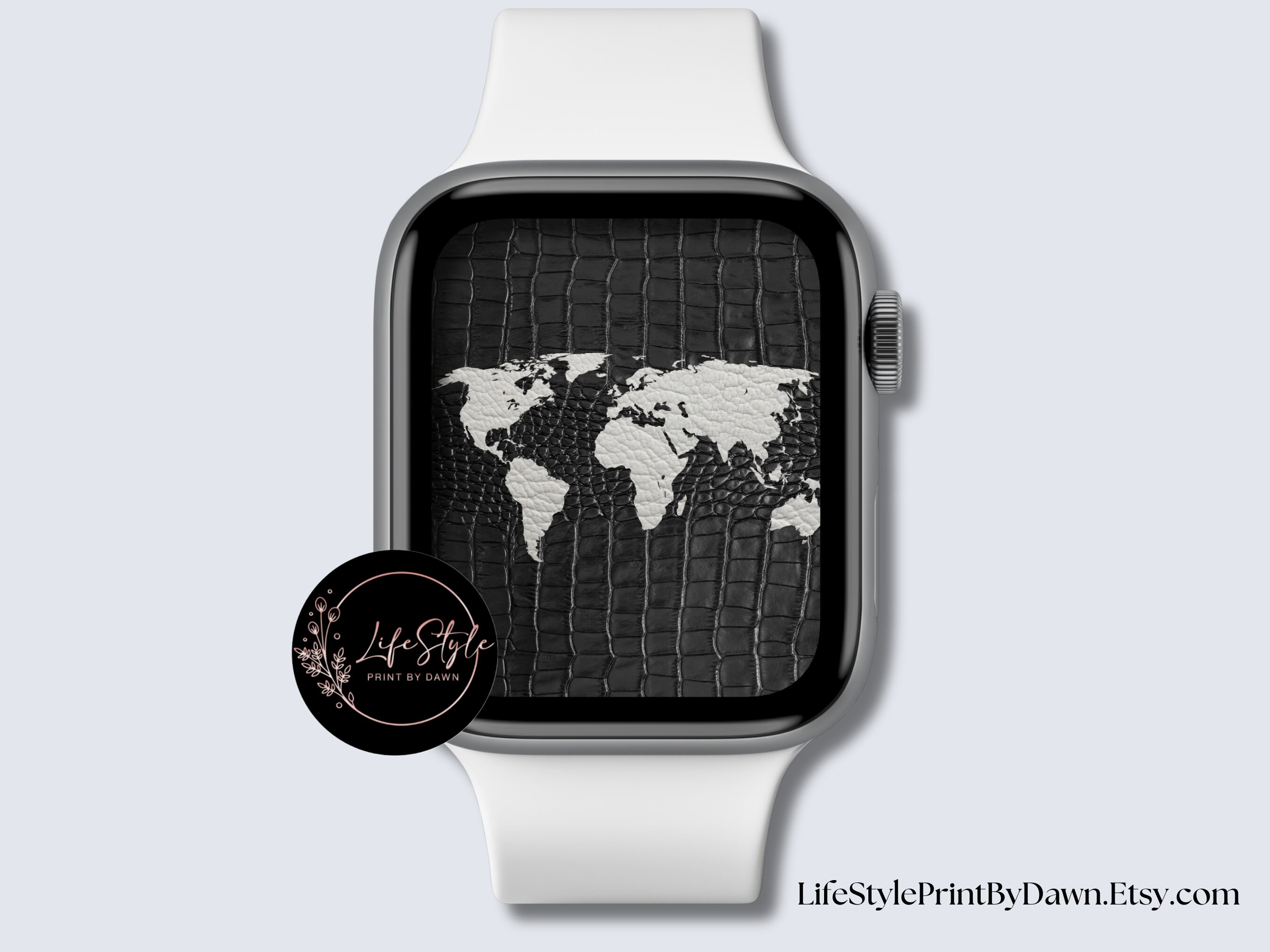 Gray Black Map Apple Watch Wallpaper | Instant Download | DIY World Map ...