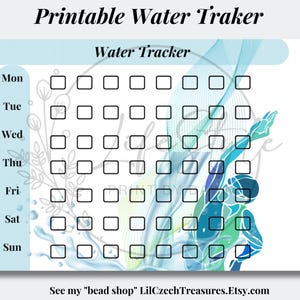 Daily Water Drinking Tracker | Downloadable Printable Water Tracking ...