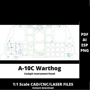 A-10C Warthog Cockpit Instrument Panel Simulator Digital File 1:1 Scale ...