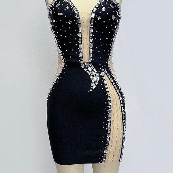 Rhinestone Dress - Etsy