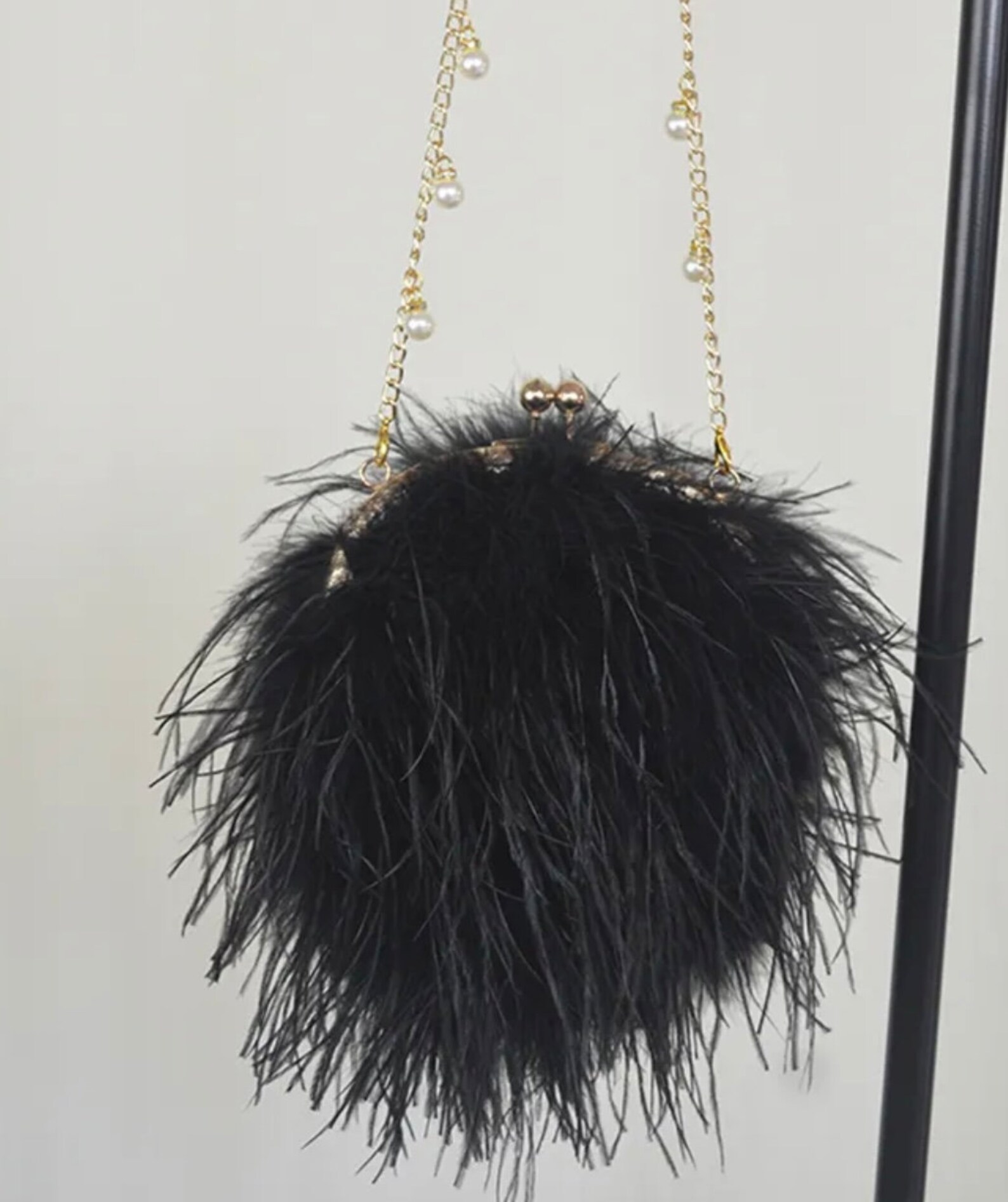 Round Ostrich Feather Handbag - Etsy