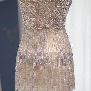 Rhinestone & Beaded Embellished Strapless Mini Dress - Etsy