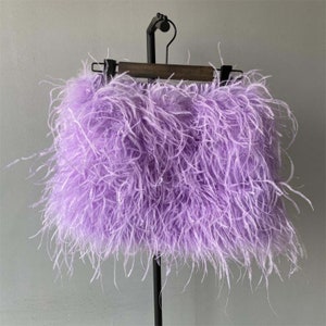 Ostrich Feather Mini Skirt - Etsy