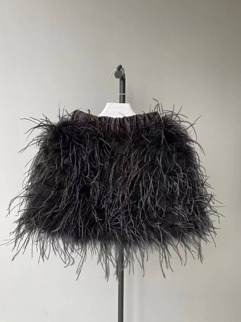 Ostrich Feather Mini Skirt - Etsy