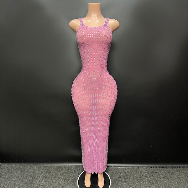 Mesh Rhinestone Dress - Etsy