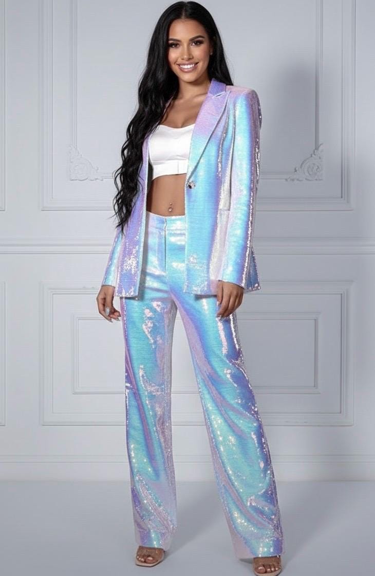 Sequin Blazer and Pant Set - Etsy