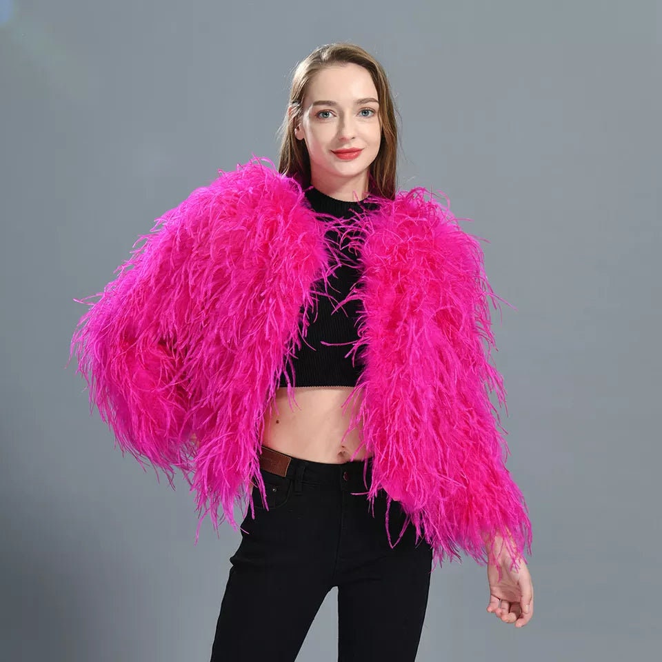 22” Ostrich Feather Jacket - Custom Made to Order - Etsy