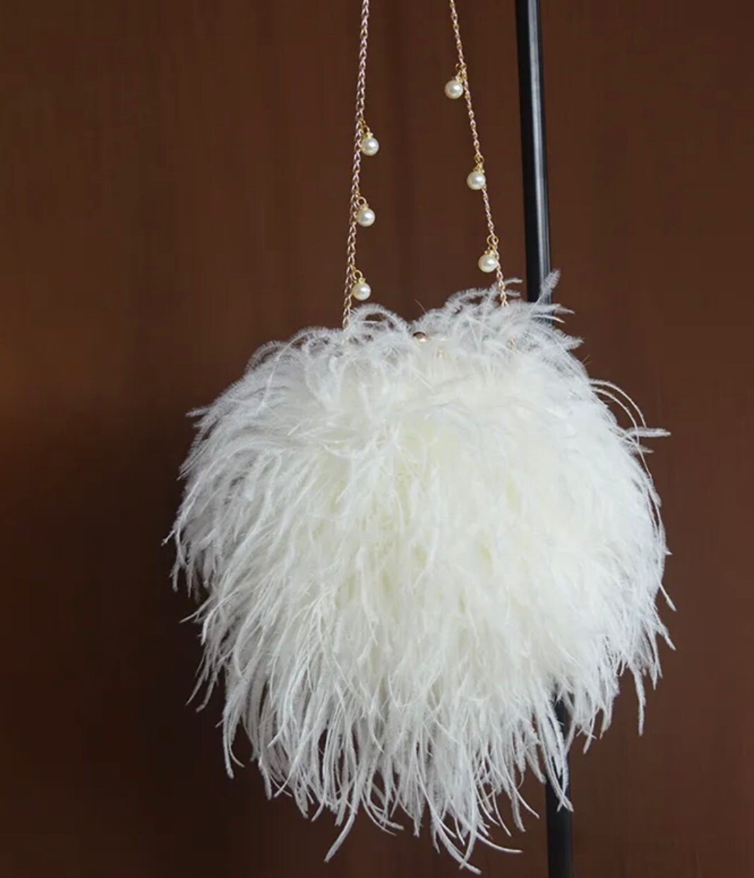 Round Ostrich Feather Handbag - Etsy
