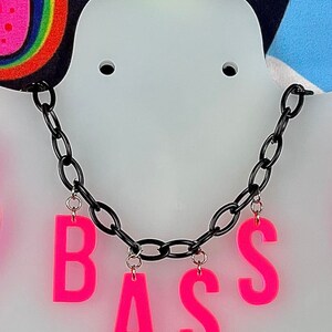 Bass Baddie Necklace/ Rave Necklace/ Festival Jewelry/ Rave Accessories ...