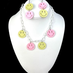 Smiley Necklace/ Pastel Necklace/ Creative Necklace/ Colorful Necklace ...
