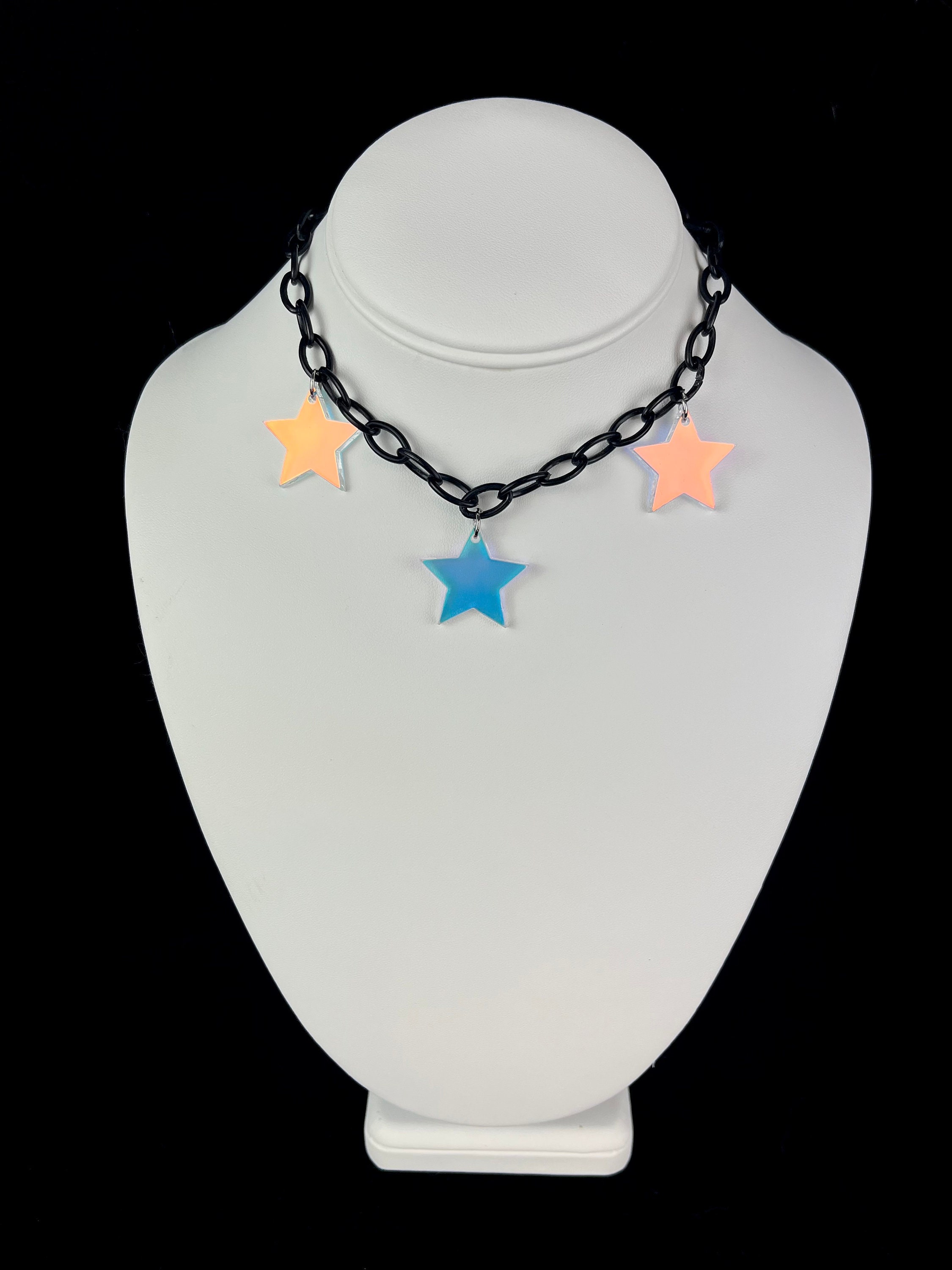 Iridescent Star Choker: Handmade Rave Festival Jewelry - Etsy