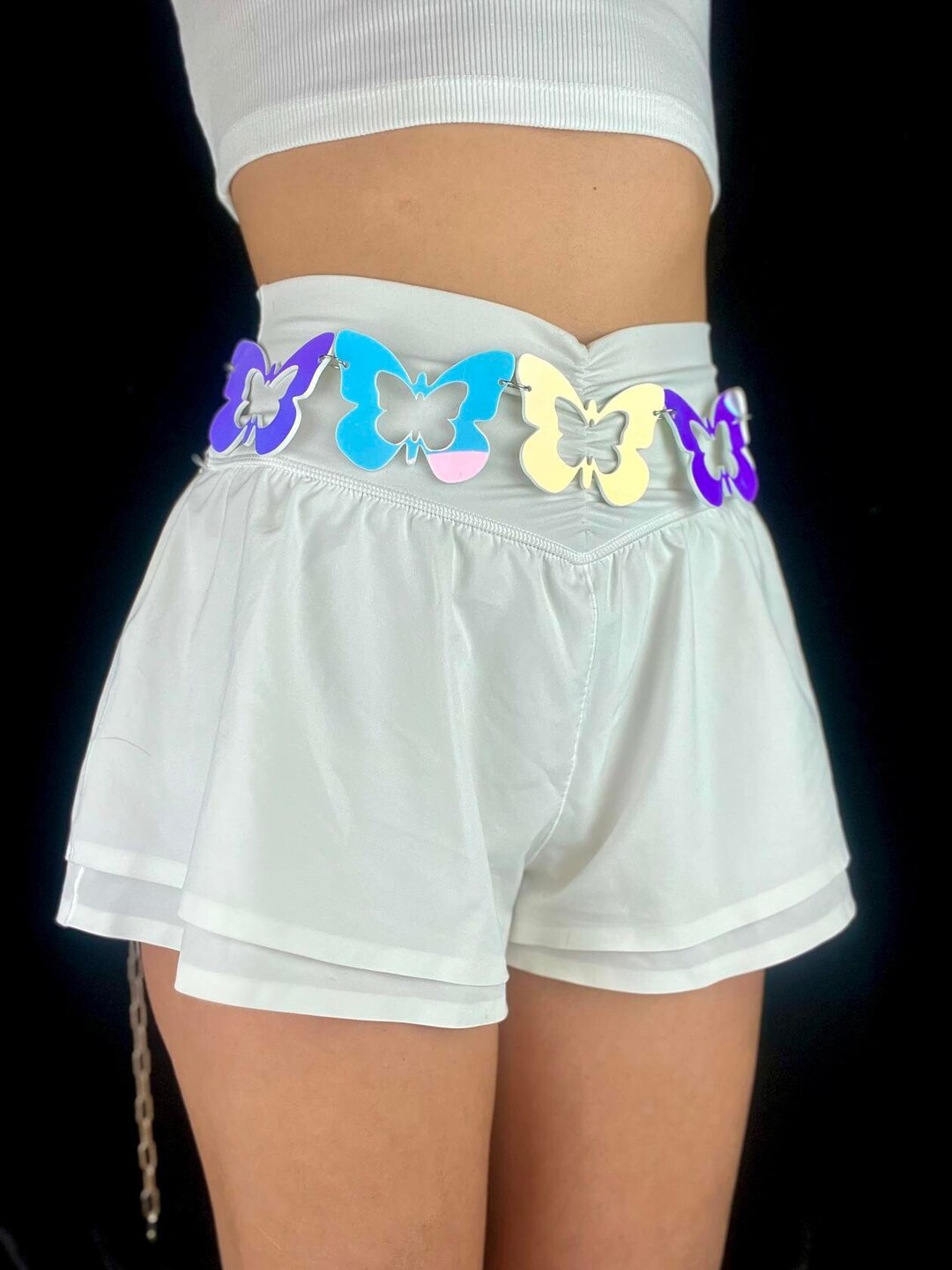 Shimmer Butterfly Waist Chain/ Iridescent Waist Chain/ Rave Accessories ...