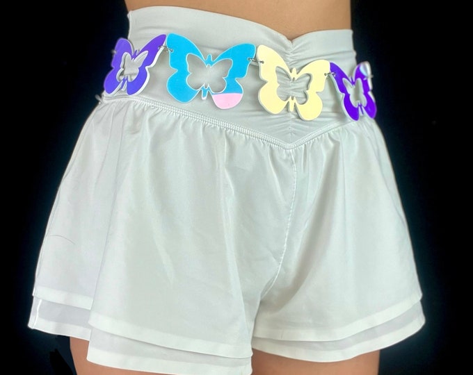 Shimmer Butterfly Waist Chain/ Iridescent Waist Chain/ Rave Accessories ...