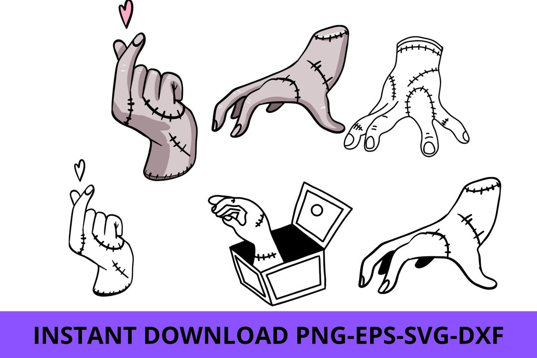 Wednesday Addams Hand in Vector Svg Png 300 Dpi Dxf for - Etsy