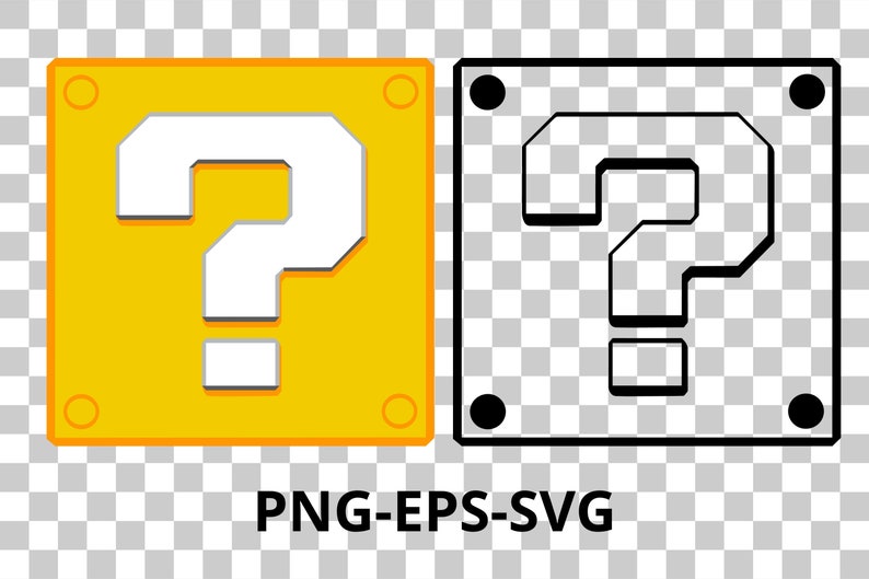 Super MARIO Bros Box Question Mark / Vector SVG / Png - Etsy Australia