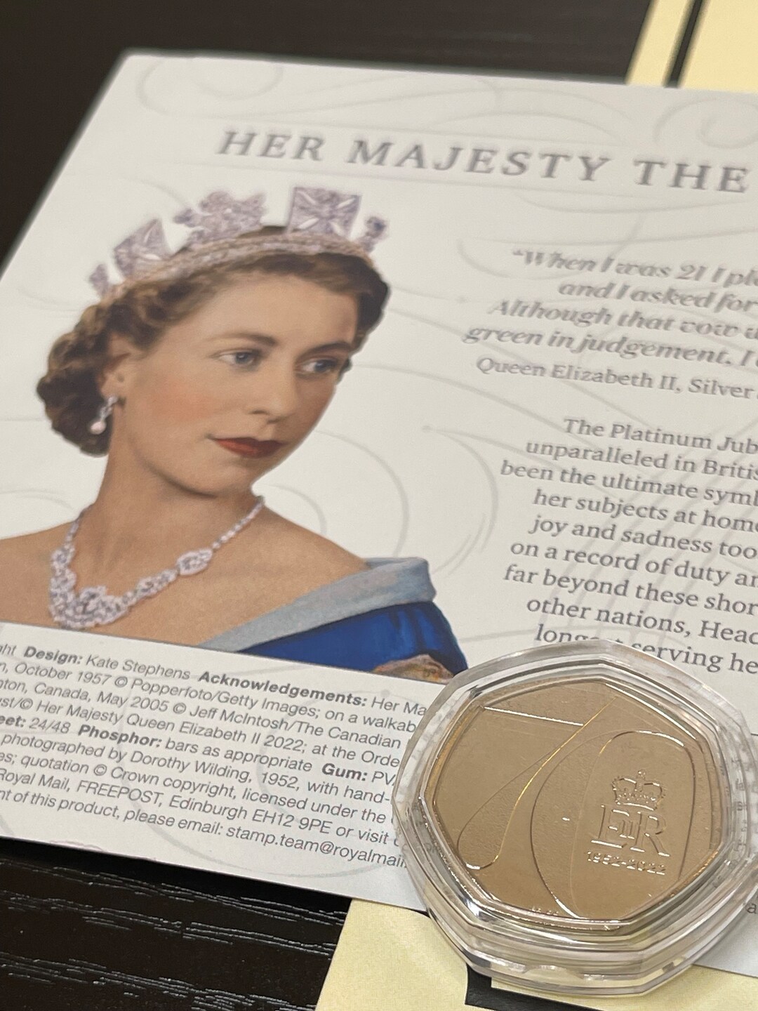 Queen Elizabeth II 70th Platinum Jubliee New 50p Coin 2022 Uncirculated ...