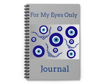 Evil Eye Pattern Spiral Notebook - Ruled Line, Blue and Gold Journal - Etsy