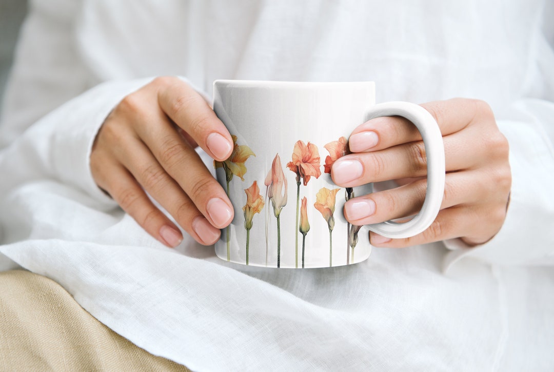 Beautiful Amaryllis Mug | Amaryllis Coffee Mug | Watercolor Amaryllis ...