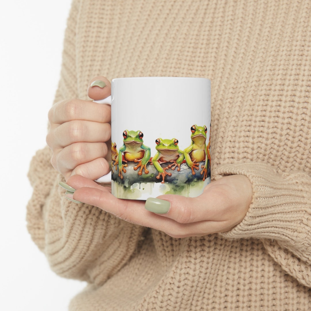Cute Tree Frogs Mug | Tree Frog Coffee Mug | Watercolor Tree Frogs Mug ...