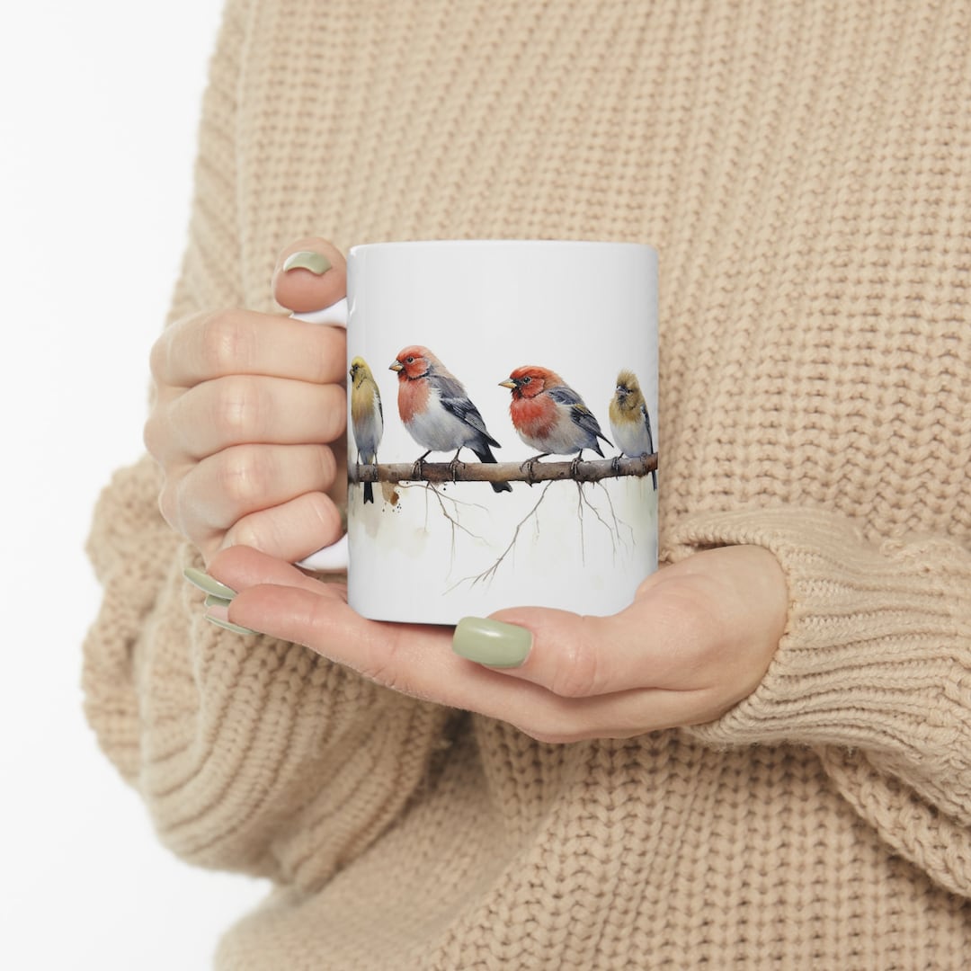 Fabulous Finch Mug | Finch Coffee Mug | Watercolor Finches Mug - Etsy