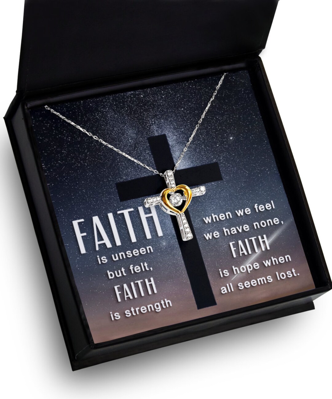 Dancing Cross Necklace, Faith is Felt, Christian Cross Gift, Christian ...