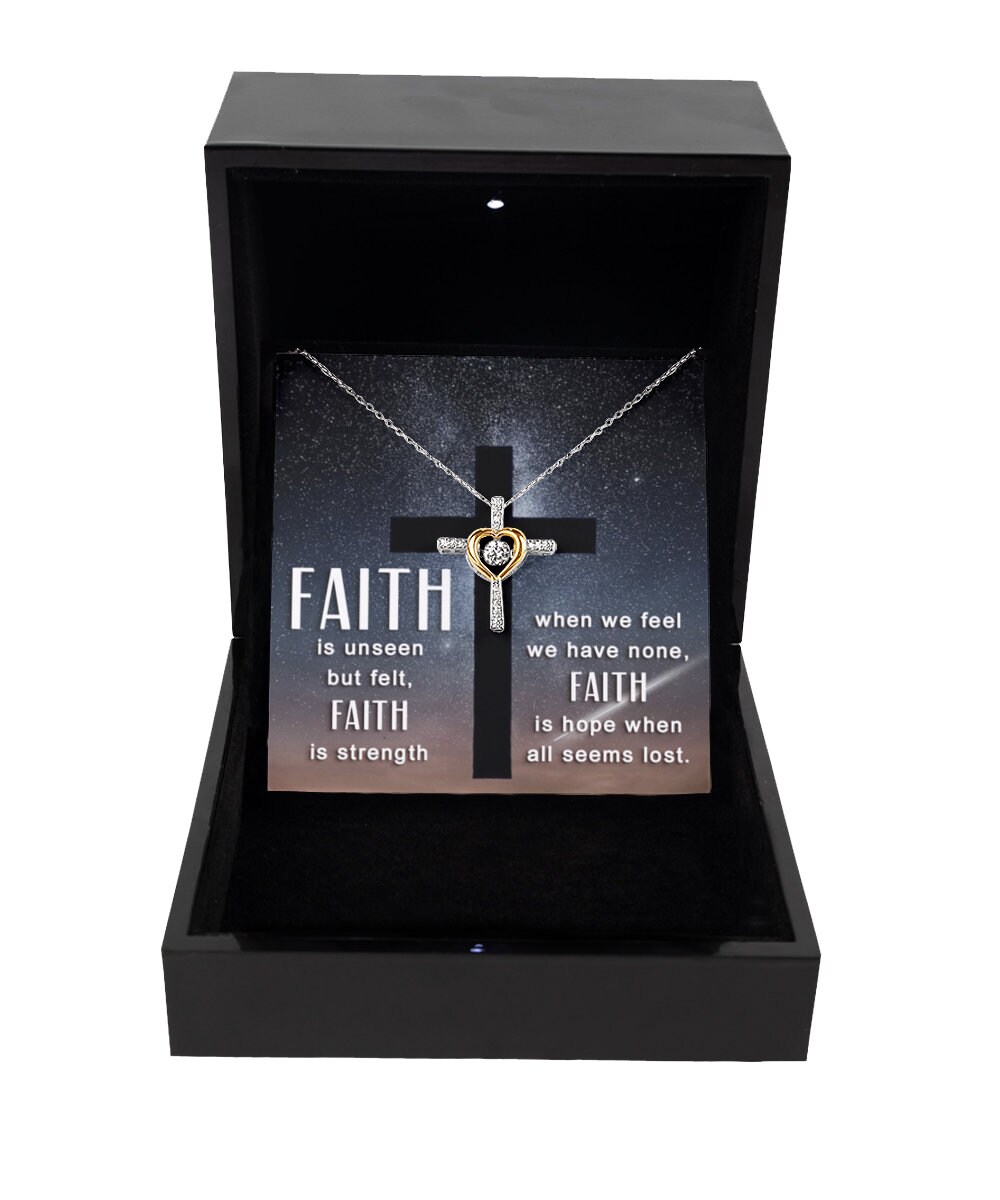 Dancing Cross Necklace, Faith is Felt, Christian Cross Gift, Christian ...