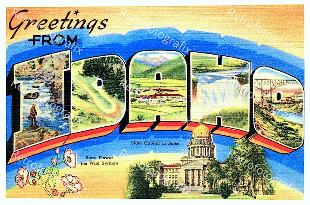 Greetings From IDAHO - Large Letter Vintage Postcard From the 1930’s ...