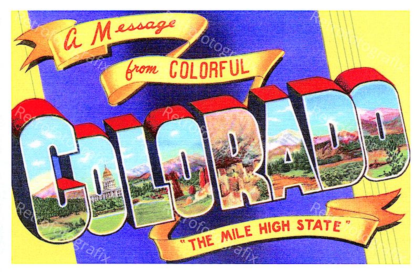 A Message From COLORADO - Large Letter Vintage Postcard From the 1930’s ...
