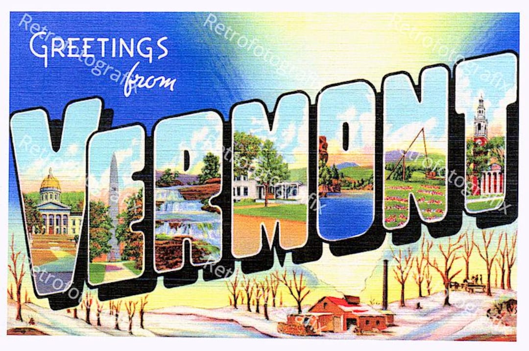 Greetings From VERMONT - Large Letter Vintage Postcard From the 1930’s ...