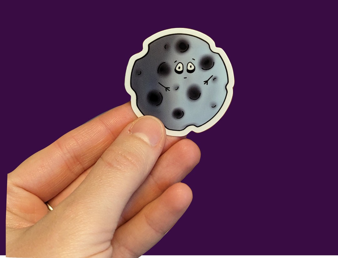Vinyl Tired Moon Sticker L Weatherproof L Moon Sticker L Space Themed ...