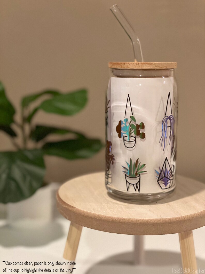 Indoor Plants- Glass Can Cup - Etsy