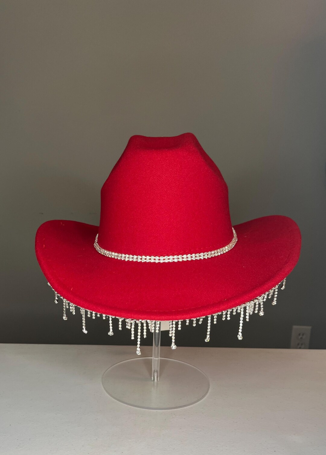 Red Felt Bling Cowboy Hat - Etsy