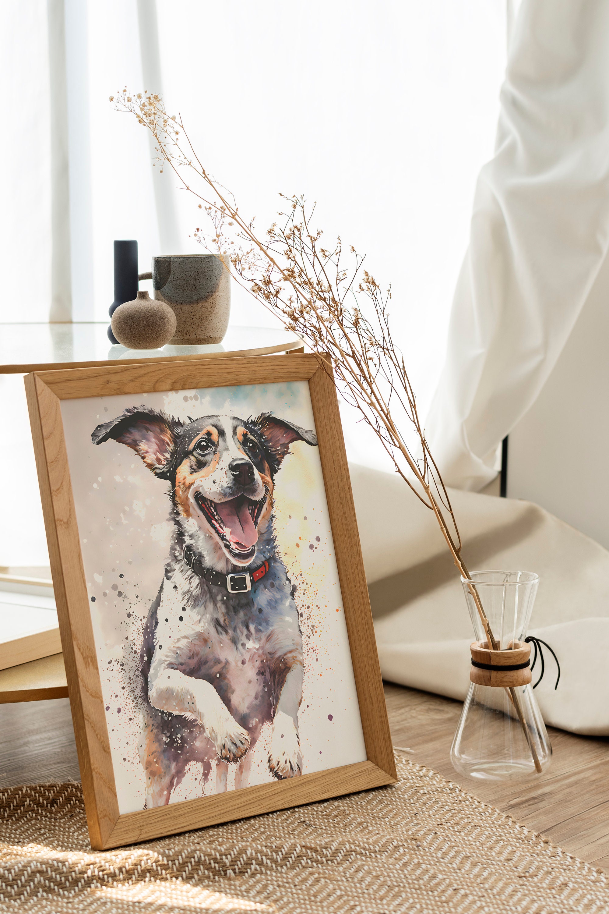 Cute Dog Watercolor Painting Downloadable Wall Art - Etsy